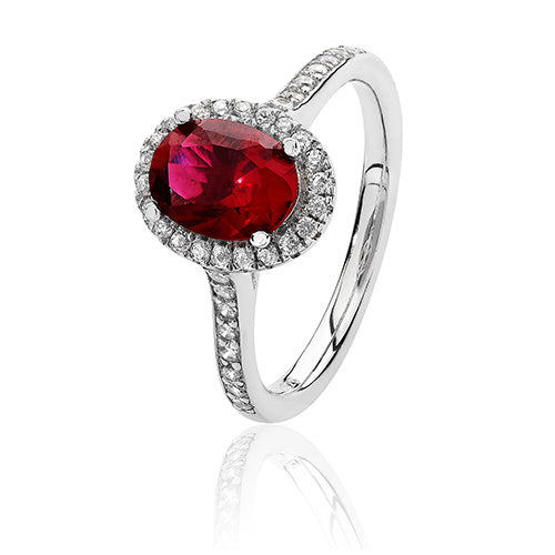 Silver & Co London Sterling Silver Cubic Zirconium And Simulated Ruby ...